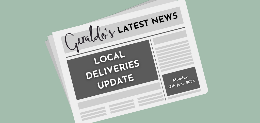 No Local Deliveries Today: Monday 17th June 2024 – Geraldo's of Largs
