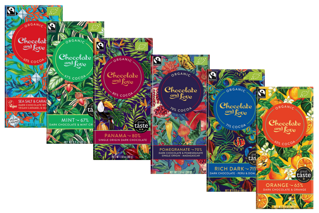 Chocolate & Love Fairtrade Organic Chocolate Bars | Vegan Chocolate ...