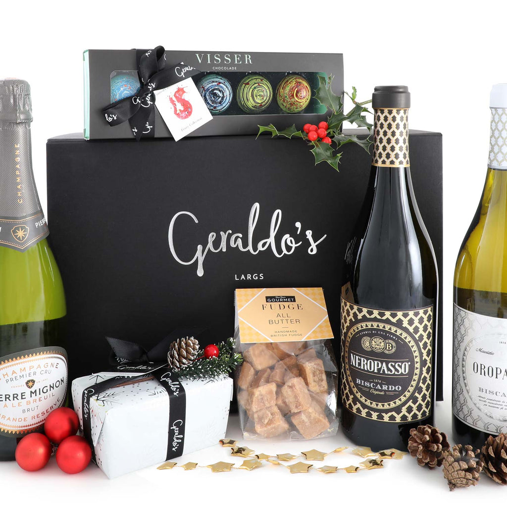 Christmas Wine And Festive Treats Hamper | Luxury Gift Hamper – Geraldo ...